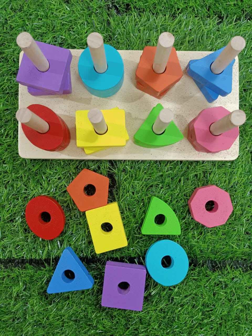 Wooden Shape Sorter 8 columns